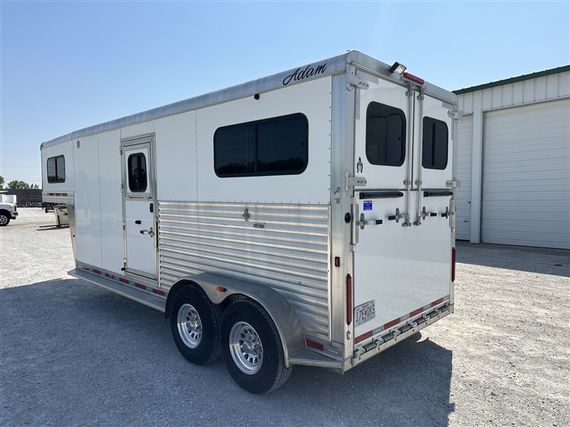 2015 Adam 6'6" x 18' Aluminum 2 Horse Straight Load Trailer