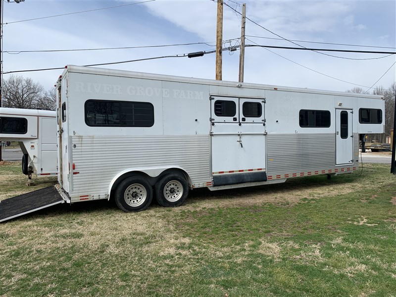 2001 SUNDOWNER, ALL ALUMINUM, HEAD TO HEAD, RAMP 5 HORSE AIR RIDE, WARM ...