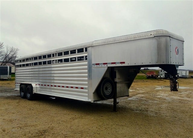 2016 Kiefer 24' Aluminum Gooseneck Stock Trailer