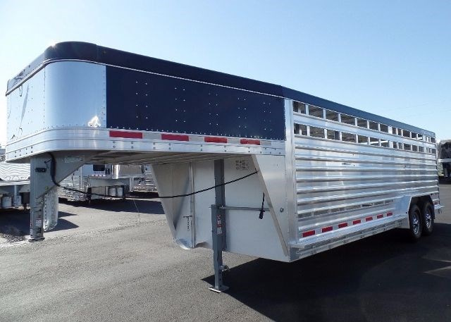 2016 Featherlite 22' Stock Trailer with Full Rear Ramp, Saddle Rack