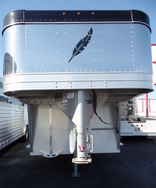 2016 Featherlite 22' Stock Trailer with Full Rear Ramp, Saddle Rack