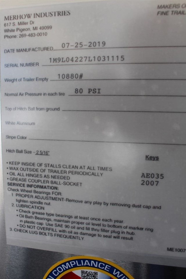 2020 Merhow 8012 Solid Cherry ducted ac an heat to mid tack